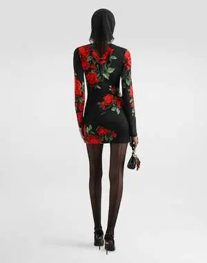 Dolce & Gabbana Rose-print Charmeuse Dress Collection