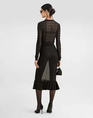 Dolce & Gabbana Lace-stitch Knit Skirt Collection