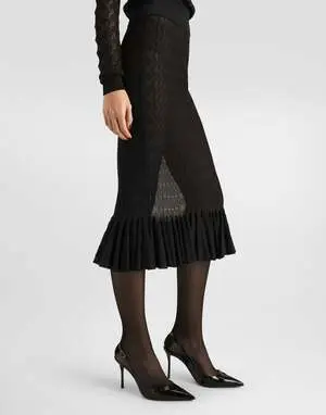 Dolce & Gabbana Lace-stitch Knit Skirt Collection