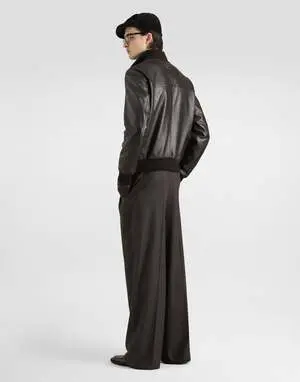 Dolce & Gabbana Lambskin Bomber Jacket Coats And Jackets Brown