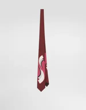 Dolce & Gabbana Vintage-Print Twill Neck Tie Brown
