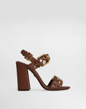 Dolce & Gabbana Cowhide Keira Sandals With Embellishets Sandals And Wedges - Multicolor
