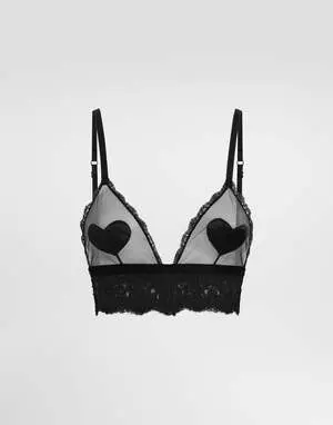 Dolce & Gabbana Tulle And Lace Bra Underwear - Black