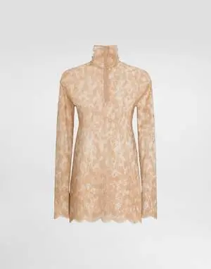 Dolce & Gabbana Chantilly Lace Blouse Shirts And Tops - Multicolor