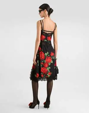 Dolce & Gabbana Rose-print Charmeuse Dress� Collection