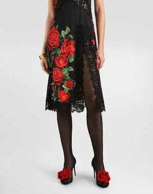 Dolce & Gabbana Rose-print Charmeuse Dress� Collection