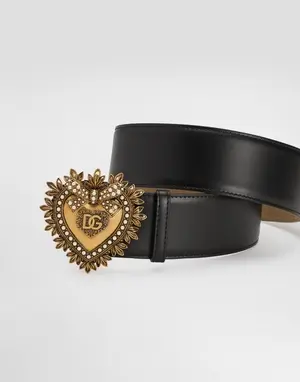 Dolce & Gabbana Devotion Belt In Lux Leather Belts Leather