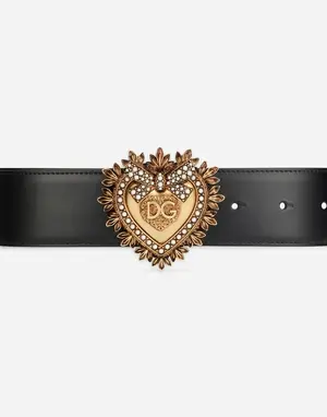 Dolce & Gabbana Devotion Belt In Lux Leather Belts Leather