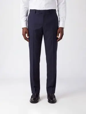 Incotex Slim Fit Chino Trousers In Pure Virgin Wool - Black