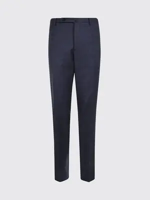 Incotex Slim Fit Wool Flannel Chinos With Off-centre Closure - Grey 1