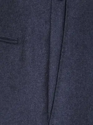 Incotex Slim Fit Wool Flannel Chinos With Off-centre Closure - Grey 1