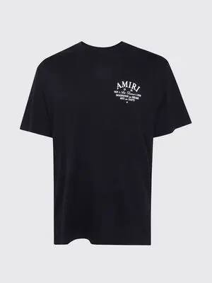 Amiri Crew Neck Cotton T-shirt With Maxi Front Logo Print