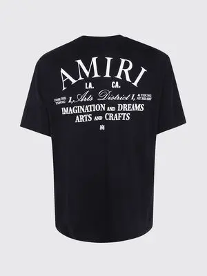 Amiri Crew Neck Cotton T-shirt With Maxi Front Logo Print