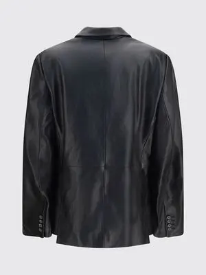 Magda Butrym Single-breasted Sheepskin Leather Blazer With Flap Pockets