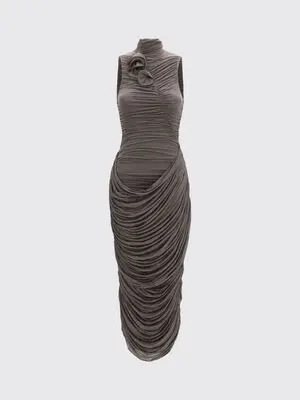 Magda Butrym Off-the-shoulder Ruched Jersey Sheath Midi Dress With Flower