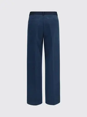 FORTE_FORTE Mid-rise Cotton Wide-leg Pants - Blue