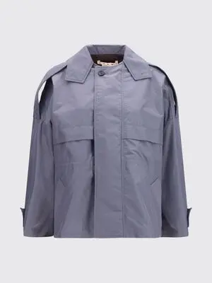 Marni Relaxed Fit Short Trench Coat In Stretch Technical Fabric