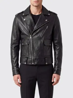 GOLDEN GOOSE Ovine Leather Biker Jacket With Asymmetrical Zip Closure