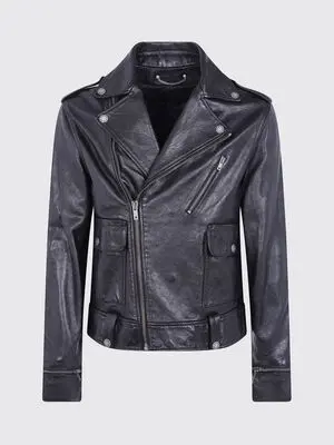 GOLDEN GOOSE Ovine Leather Biker Jacket With Asymmetrical Zip Closure