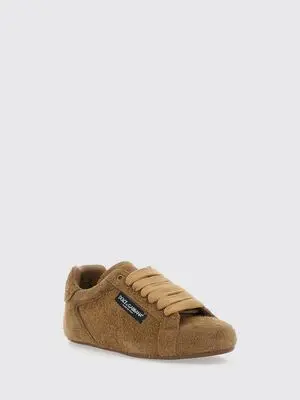 Dolce & Gabbana Suede Calfskin Portofino Soft Low Top Sneakers - Beige