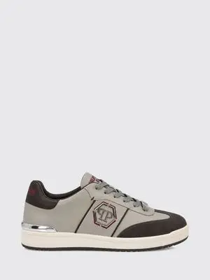 Philipp Plein Philipp Plein Retro Hustle Leather Sneakers With Hexagon Logo Brown