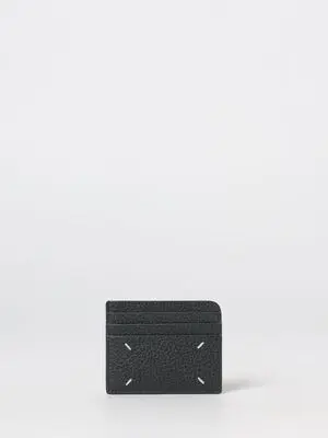 MAISON MARGIELA Grained Leather Card Holder With Four Stitches - Black