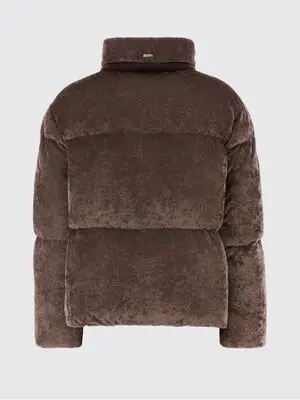 Herno High-neck Quilted Microfiber Down Jacket With Drawstring Hood - Brown