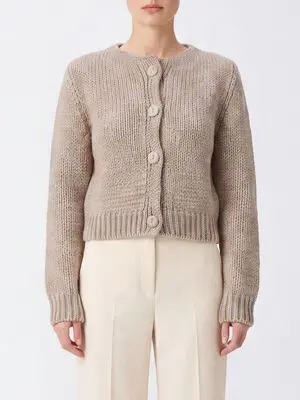 FORTE_FORTE Silk, Mohair And Cashmere Blend Crewneck Cardigan - Beige