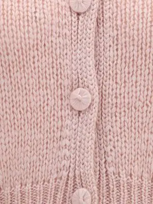 FORTE_FORTE Silk, Mohair And Cashmere Blend Crewneck Cardigan - Milk