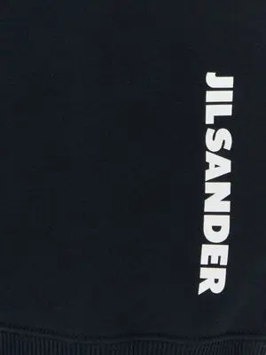 JIL SANDER Relaxed Fit Cotton Hoodie With Dropped Shoulders - Blue