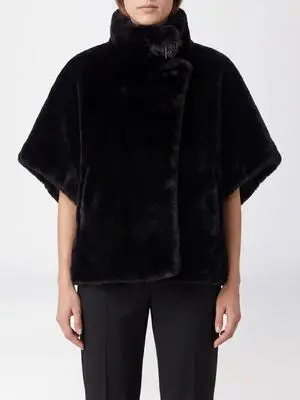 Pinko Comodino Faux Fur Short Coat - Black