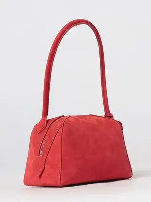 Alaïa Small Le Bouledogue Bowling Bag In Calfskin Leather And Nubuck - Red