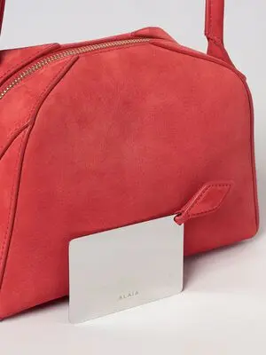 Alaïa Small Le Bouledogue Bowling Bag In Calfskin Leather And Nubuck - Red