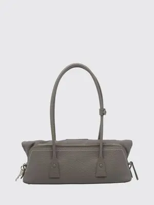 MAISON MARGIELA 5ac Calfskin Shoulder Bag With Contrast Stitching - Grey