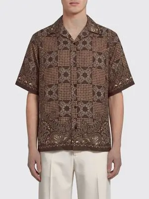 Amiri Short-sleeve Silk Shirt With Paisley Print And Cuban Collar