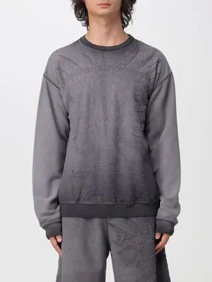 DIESEL® Relaxed Fit Graphic Print Crewneck Sweatshirt In Cotton Blend - Violet