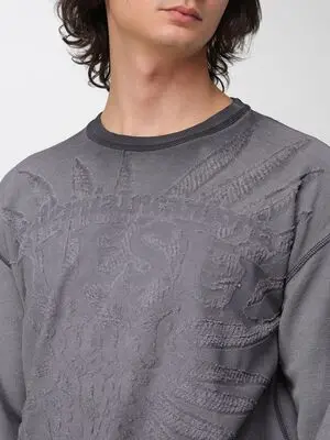 DIESEL® Relaxed Fit Graphic Print Crewneck Sweatshirt In Cotton Blend - Violet