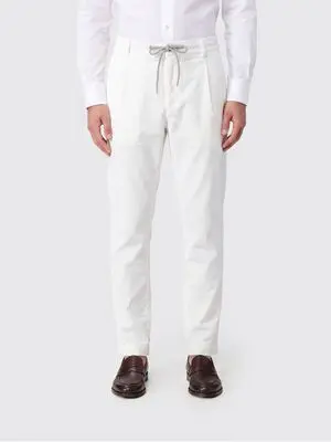 Eleventy Slim Fit Corduroy Trousers With Drawstring Waist And Pleats - Brown