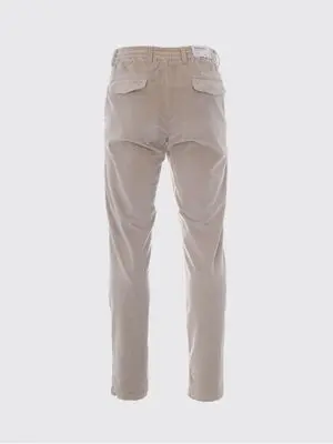 Eleventy Slim Fit Corduroy Trousers With Drawstring Waist And Pleats - Sand