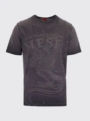 DIESEL® Slim Fit Graffiti Logo Print T-shirt In Cotton - Violet