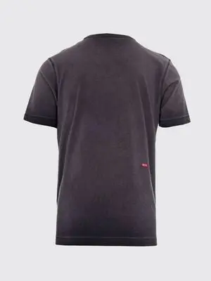 DIESEL® Slim Fit Graffiti Logo Print T-shirt In Cotton - Violet