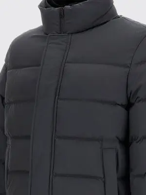 Herno High Neck Quilted Down Jacket In Water-repellent Nylon - Grey