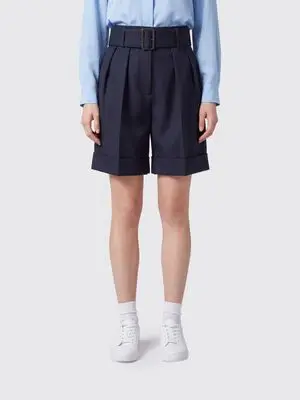 GOLDEN GOOSE High-waisted Tailored Wool Blend Shorts With Pleats And Cuffs