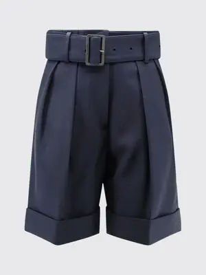 GOLDEN GOOSE High-waisted Tailored Wool Blend Shorts With Pleats And Cuffs