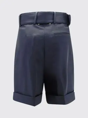 GOLDEN GOOSE High-waisted Tailored Wool Blend Shorts With Pleats And Cuffs