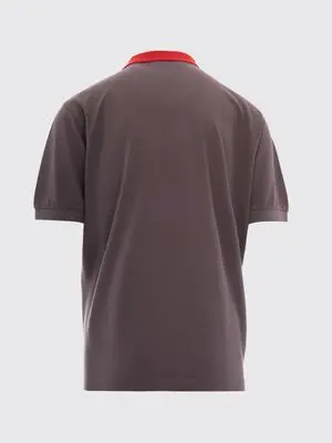 Marni Short-sleeve Cotton Polo Shirt With Ribbed Collar And Two Buttons