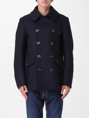 Dsquared2 Double-breasted Short Coat In Wool Blend - Blue