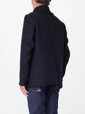 Dsquared2 Double-breasted Short Coat In Wool Blend - Blue