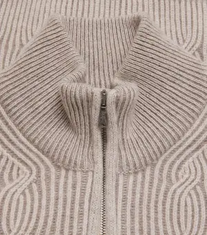 FIORONI CASHMERE Cashmere Cable-knit Zip-up Sweatshirt