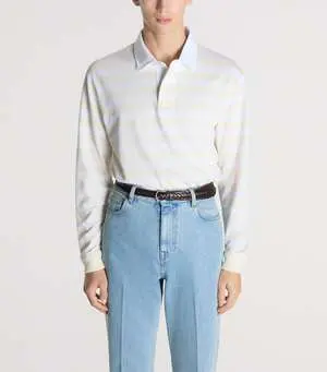 Dunhill Cotton-cashmere Stripe Polo Shirt